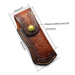 Pocket Knife Sheath Handmade Pouches Leathers Knife Holsters Folding Knife Holder Outdoor Carry Sheath Tool Easy to Use Pocket Knife Sheath Holder Durable