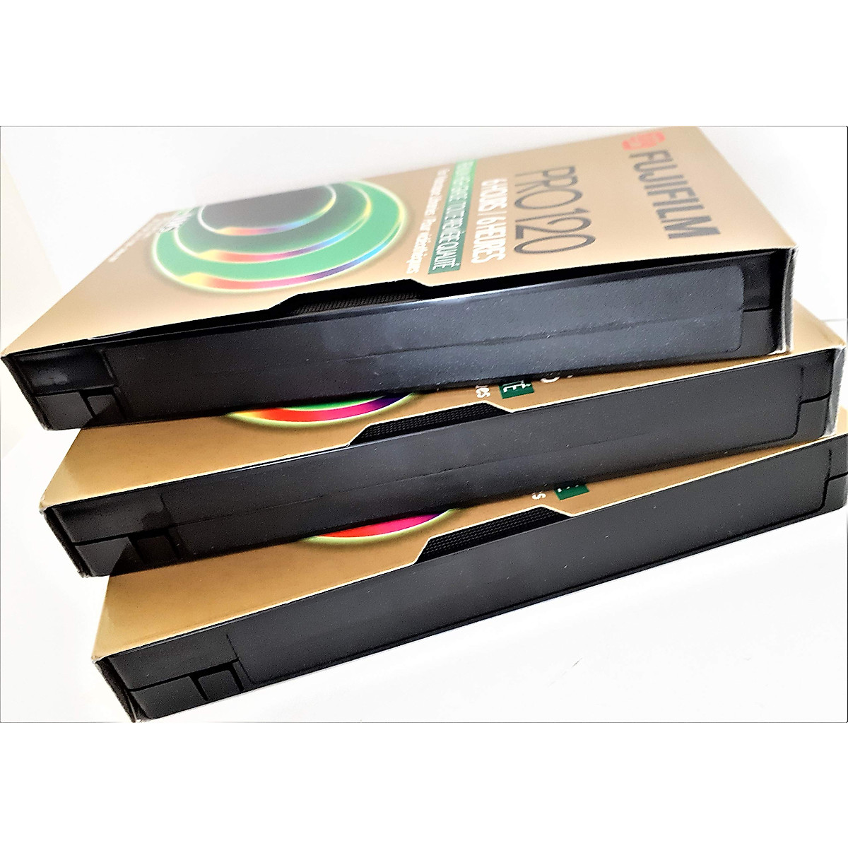 Fuji PRO T-120 High-Grade Recordable VHS Cassette Tapes (3 Pack)