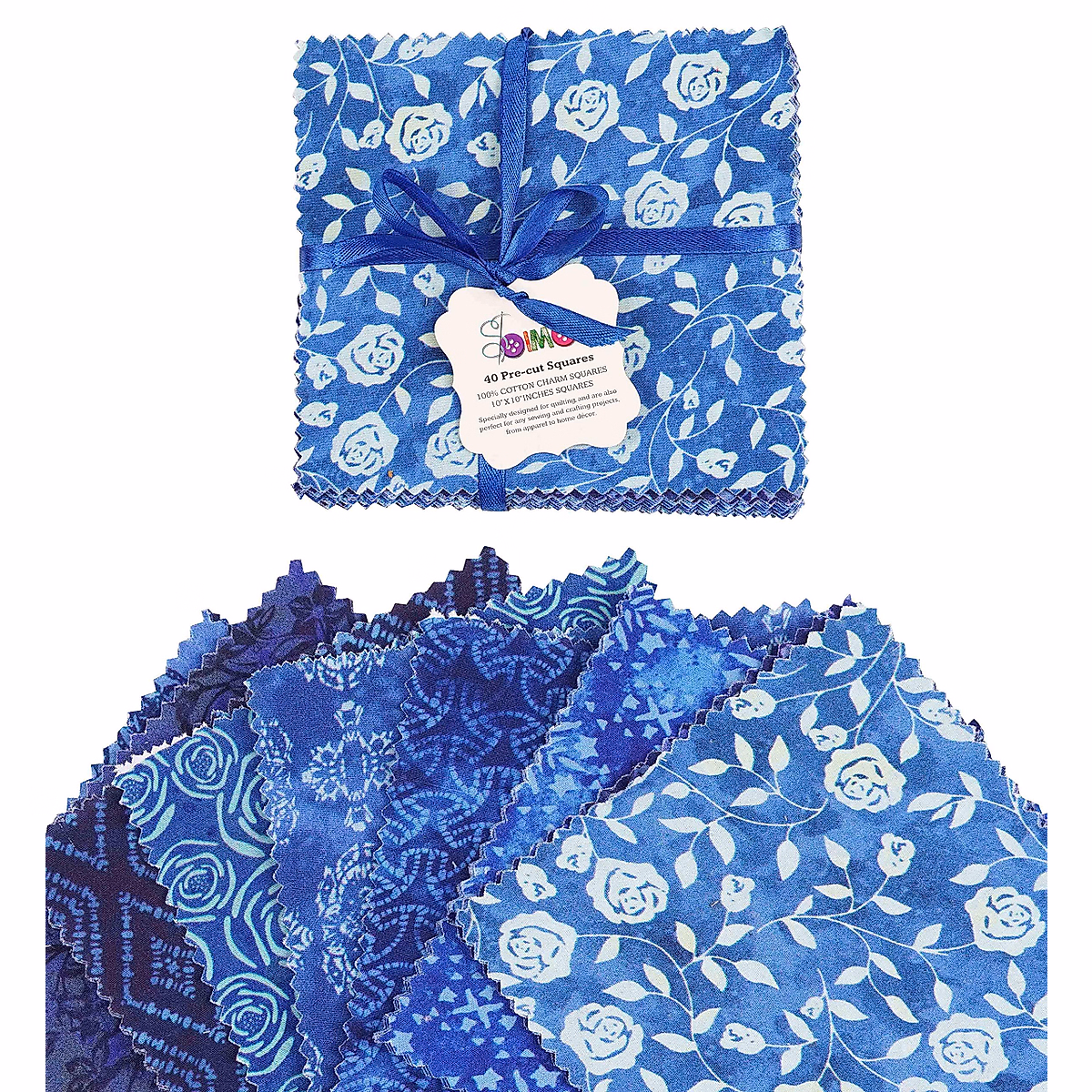 Soimoi Batik Print Precut 10-inch Cotton Fabric Quilting Squares Charm Pack DIY Patchwork Sewing Craft