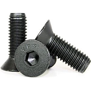 Socket Flat Countersunk Head Cap Screw, 6-32 x 1" Alloy Steel, Black Oxide, Hex Socket (Quantity: 100) Coarse Thread, #6 Hexagonal Allen Bolt, Length: 1 inch, Full Thread