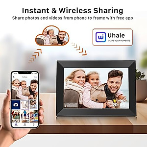 FANGOR 10.1 Inch WiFi Digital Picture Frame 1280x800 HD IPS Touch Screen, Electronic Smart Photo Frame with 32GB Storage, Auto-Rotate, Instantly Share Photos/Videos via Uhale App from Anywhere 2 Pack