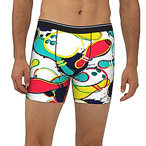 Men'S Long Leg Boxer Briefs Watercolor Bowling Ball Waistband Boxer Briefs