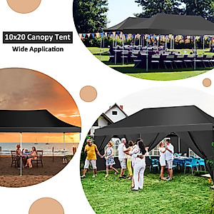 COBIZI 10x20ft Pop Up Canopy Tent with 6 Removable Sidewalls, Easy Up Commercial Canopy, Waterproof and UV50+ Gazebo with Portable Bag, Adjustable Leg Heights,Party Tents for Parties, with 4 Sandbags