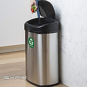 iSYFIX Compost Sticker for Trash Can Bins - 6 pack 5 inch – Premium Self-Adhesive Vinyl, Laminated for Weatherproof, UV Resistant, Perfect label stickers for containers, Ideal Sign for Kitchen, Office