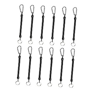 Housoutil 24 pcs Heavy Duty Spring Fishing Lanyard Tether Tools Retractable Fishing Ropes Fishing Gear Tool Fishing Safety Wire pogo Keychains Security Gear Tools Key Rings Heaps Lip Clip