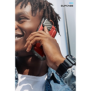 SUPCASE for iPhone 14/13 Pro Max Case with Camera Cover Stand, [MagSafe Compatible] [Built-in Belt Clip] Heavy Duty Magnetic Phone Case, Ruddy