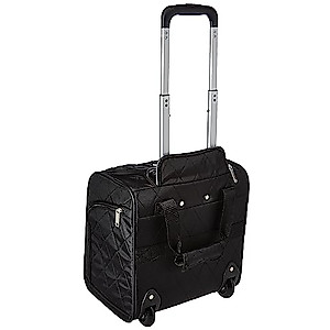 Amazon Basics Underseat Carry-On Rolling Travel Luggage Bag, 14 Inches, Black Quilted