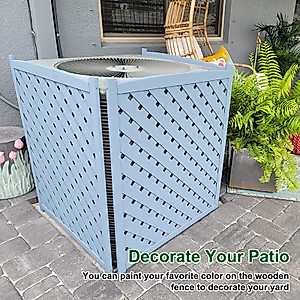 Xeeol Privacy Screen, 3 Panels Wood Fencing for Yard, Patio Lattice Panels for Outside, No Dig Fence Freestanding, Hide Outdoor Air Conditioner and Trash Enclosure