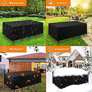 420D Patio Furniture Cover Outdoor Furniture Cover Patio Table Cover Outdoor Table Chair Set Covers Waterproof Furniture Covering
