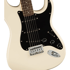 Fender Bullet Stratocaster HT Electric Guitar, Laurel Fingerboard, Black Pickguard - Olympic White