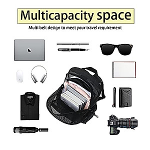 UEASE Mesh Backpack Heavy Duty for School, 24L Large Mesh Bookbag for Adults, See Through Black Mesh School Bag Lightweight with Comfort Padded Straps for Work Swimming Beach Fitness Sport (Medium)