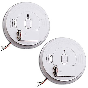 Kidde Hardwired Carbon Monoxide Detector & Smoke Detector, Hardwired Smoke Alarm with Battery Backup, Front-Load Battery Door, Test-Silence Button,(Pack of 2) White