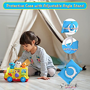 SGIN Kids Tablet, 10 Inch 2GB+64GB Tablet for Kids, Android 12 Kids Tablets with Case, WiFi, Dual Camera, Parental Control APP, Educational Games，iWawa Pre Installed (Blue)