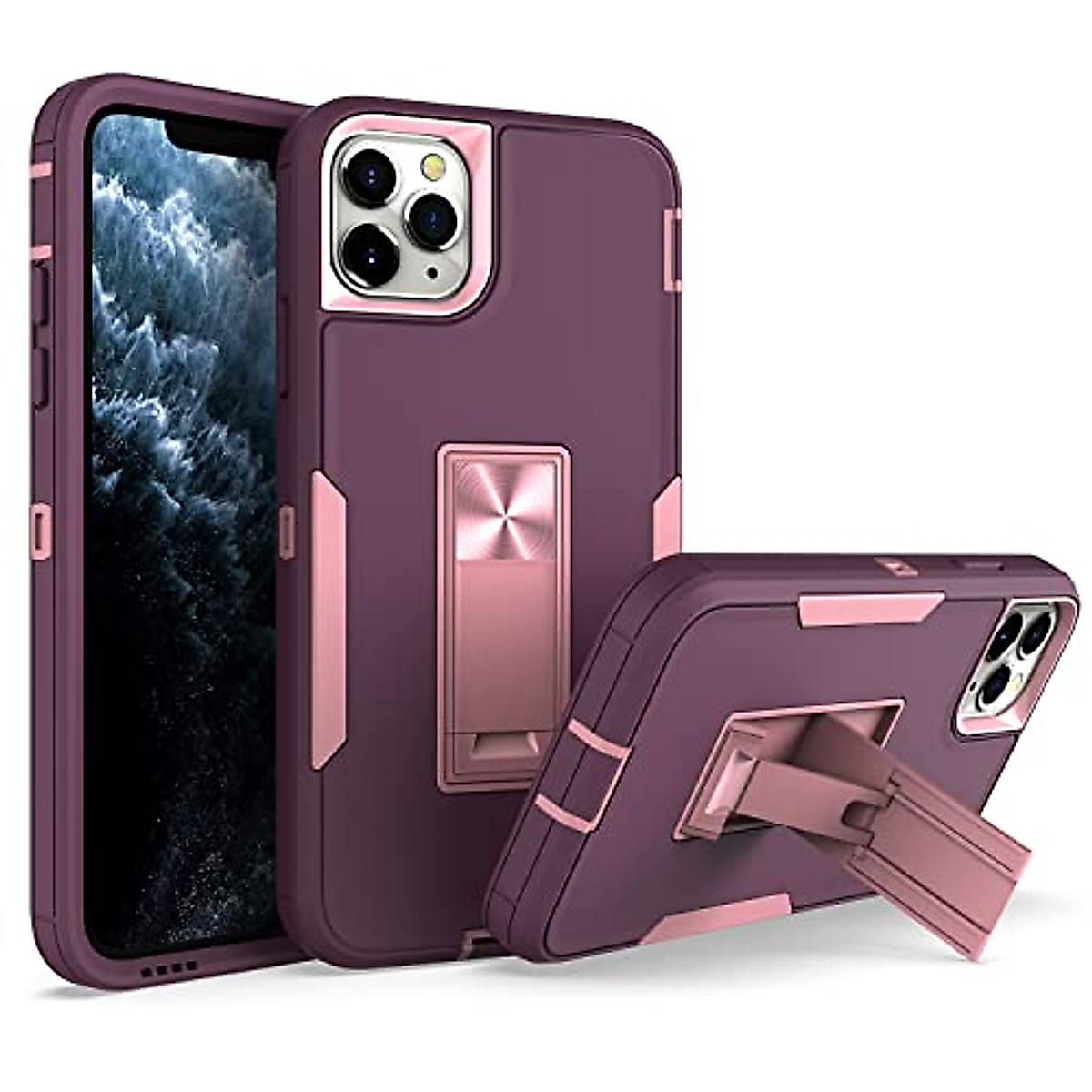 showdd Designed for iPhone 13 Pro Max Case, Military Grade Drop Protection iPhone Case Compatible with Magnetic Car Mount, Hybrid Hard PC Kickstand Case for iPhone 13 Pro Max 6.7", Purple