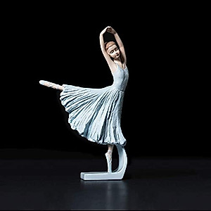 PINK FOREST Ballerina Girl Figurines Ballet Dancer Statue Art Sculpture Figure Resin Home Decoration Desk Ornament, Statuette for Your Desk/Bookshelf/Dinning Table (Blue)