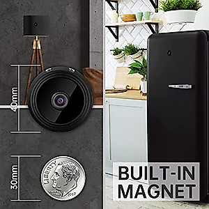 AugeCase Mini Camera WiFi Wireless Nanny Cam, 1080p HD Home Security Camera,Night Vision Indoor/Outdoor Small Dog Pet Camera for Mobile Phone Applications in Real Time