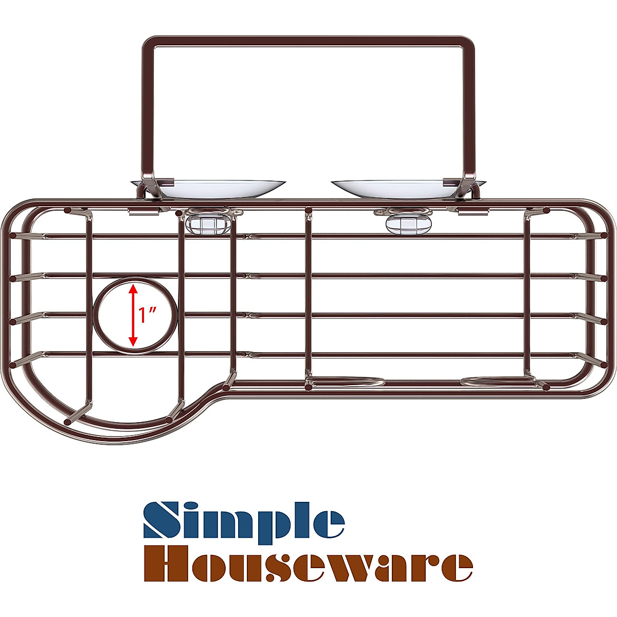 Simple Houseware Kitchen Sink Caddy Organizer for Brush Sponge Holder, Bronze