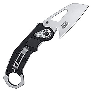 Buckshot Knives 7.75" Overall Spring Assisted Survival Folding Pocket Knife With Stainless Steel And Nylon Fiber Handle (PWT401BK)