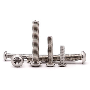 RoyceMart #10-24 x 3/4" (50 Pack) Hex Socket Button Head Cap Screws Bolts, Allen Socket Drive, 304 Stainless Steel 18-8, Bright Finish, Full Machine UNC Threads