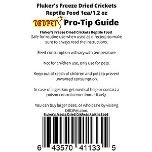 Fluker's Freeze Dried Crickets Reptile Food 1.2oz - Includes Attached DBDPet Pro-Tip Guide