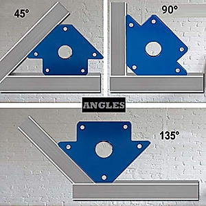 50LBS Arrow Welding Magnet Holder 4pcs 4" Strong Magnetic Metal Working Mig Tools and Equipment Workshop Welder Magnets Welding Clamps 45, 90, 135 Degree Angle