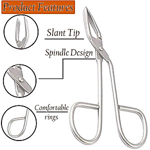 Laja Imports Stainless Steel 'Eyebrow Tweezer, Scissors Shaped Slant Tip Tweezer Clip - Silver for Educational Use