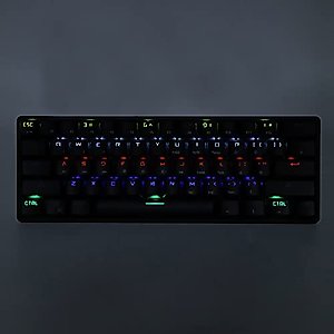 01 Gaming Keyboard, Variety of Backlight Effects and Dynamic RGB Modes with 61‑Key Mechanical Axis Backlit Keyboard for Home for Office
