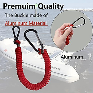 8M0092850 Boat Kill Switch Lanyard Replacement for Mercury Marine Boat Emergency Stop Switch Safety Lanyard Cord 54 Inch/137 Long -Replace 15920T54 15920A54 (Aluminum Alloy Clip Red 1Pcs)