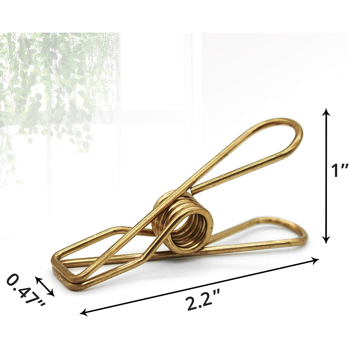 50 Pcs Gold Clothes Pins, AITRAI Heavy Duty ClothesPins Stainless Steel Wire Clothes Pins Laundry Clips for Clothesline Hanging Clothes Outdoor Travel Camping