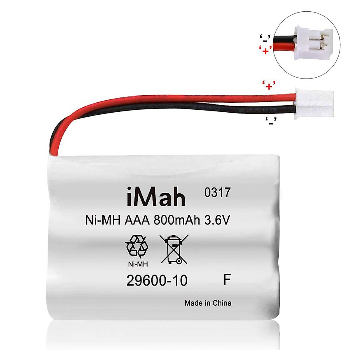 iMah Ni-MH Battery 29600-10 Replacement for Summer Infant Baby Monitor Wide View 28650 29000 29000A & Clear Sight 29040 29030