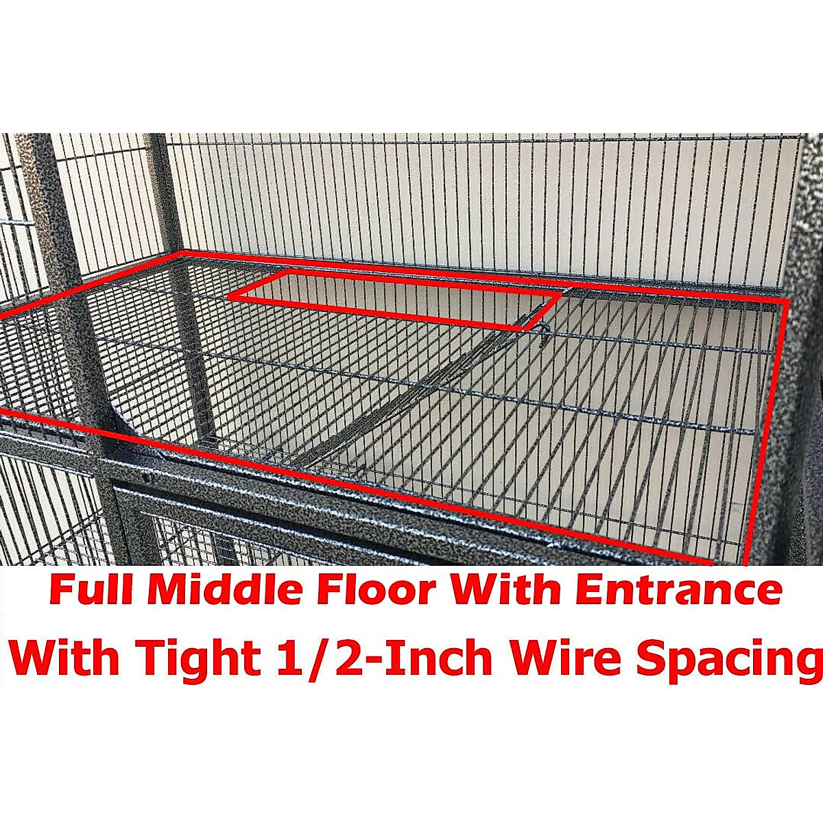 Two Story Extra Large 30.5"x19"x55"H 4-Level Double Front Doors Chew Free Feisty Ferret Chinchilla Small Animal Home Wrought Iron Cage Tight 1/2-inch Bar Spacing Rolling Stand Hammock