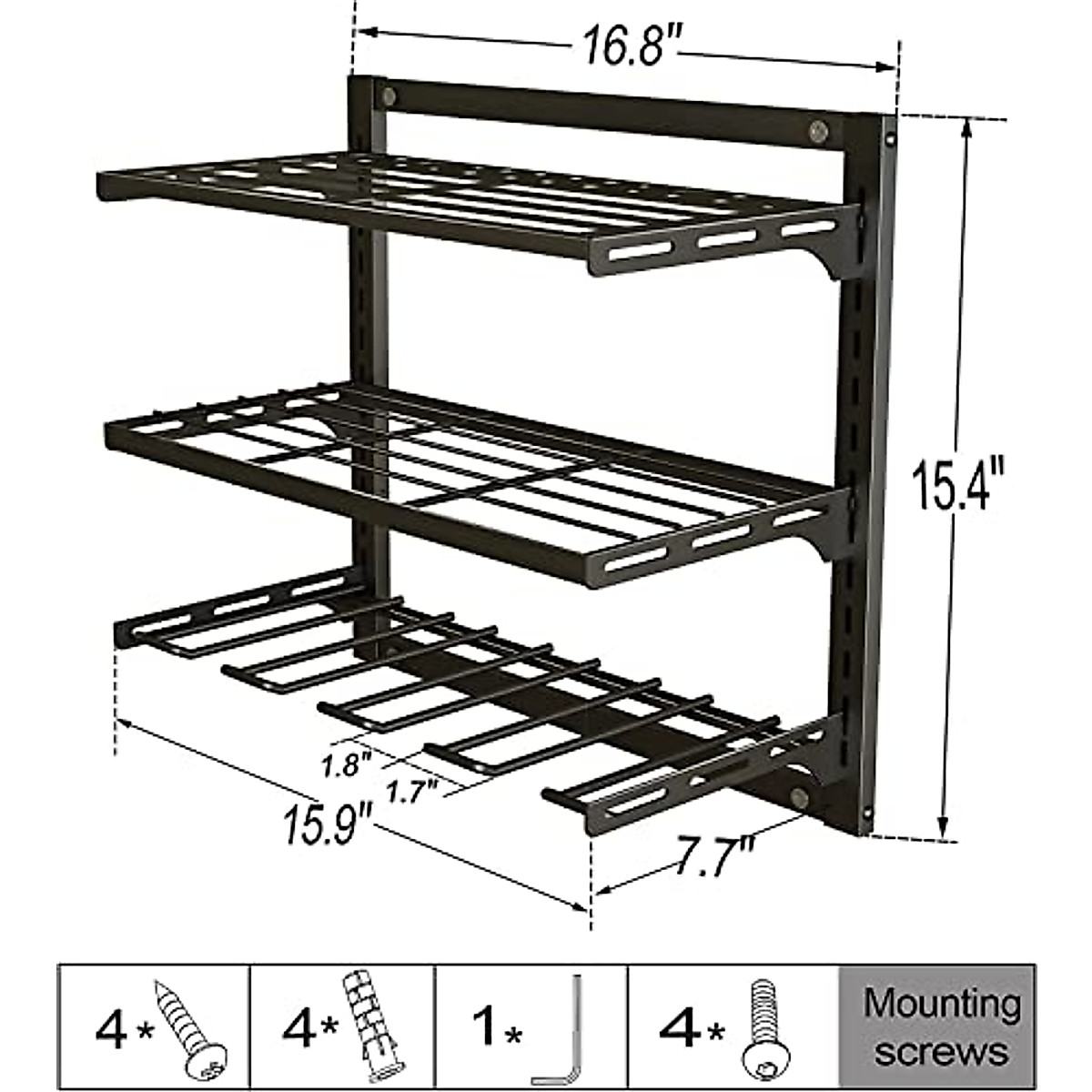 junyuan Power Tool Organizer Wall Mount, Garage Tool Organizers and Storage,Tool box storage rack for screwdriver And Drill Organize