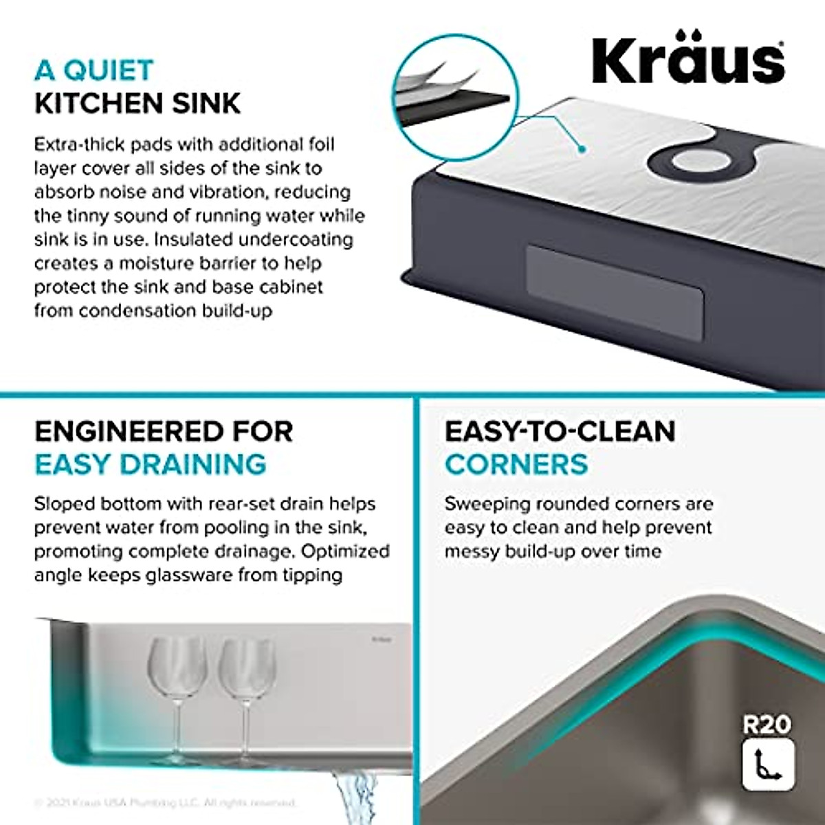 Kraus KCL-1700 Dex 16 Gauge Stainless Steel Single Bowl Sink with Spot Free 18-Inch Commercial Kitchen Faucet with Dual Function Pull-Down Sprayhead in All-Brite