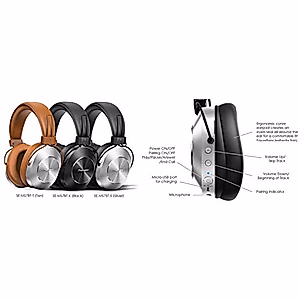 PIONEER Bluetooth and High-Resolution Over Ear Wireless Headphone, Black (SE-MS7BT-K)