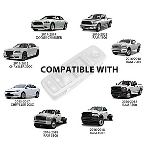 68139805AA Master Power Window Switch Front Left Driver Side for 2011-2020 Chrysler 300, 2015-2017 Chrysler 200, 2011-2016 Dodge Charger Replace 68139805AB 68139805AC 68139805AD
