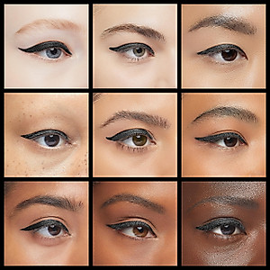 Erinde Black Gel Eyeliner, Waterproof Long Lasting Cream Eyeliner Gel, High-Intensity Pigments Smudge-Proof Eye Liner Eyebrow Makeup, Water-Resistant Eyeliner with 2PCS Brushes, 02# Balck