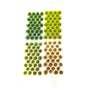 Haivvood 128 Pcs Static Grass Tuft Model Grass Tufts Railway Artificial Grass Miniature War Gaming Terrain DIY Model Railroad Artificial Grass War Gaming Terrain Decoration Railroad Scenery