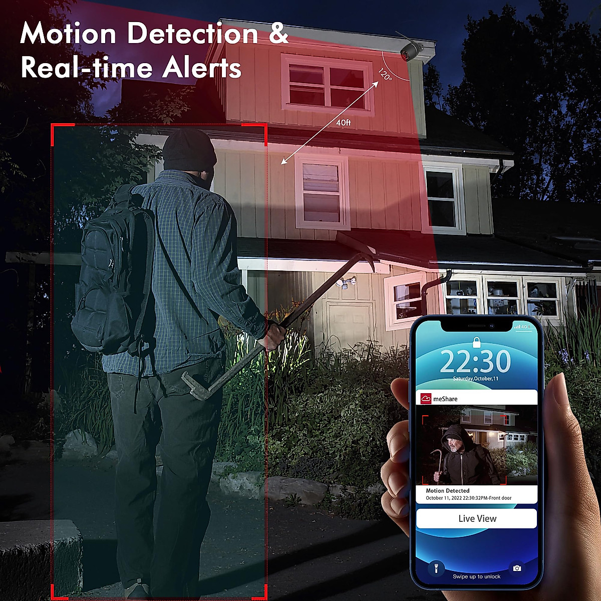 2 Pack GOAOFOEOI 1080P WiFi Full Metal Case Cameras for Home Security Outdoor Waterproof Bullet Camera Two-Way Audio, Motion Detection Alert, SD Card Cloud, Compatible with Alexa