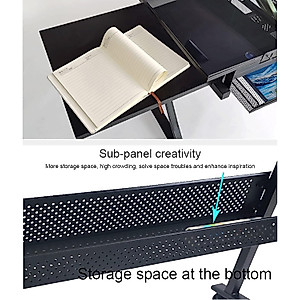 XiVue Adjustable Glass Drafting Table,Versatile Art Study Table,with Storage Drawers,Art Studio Design Sketching Painting Work Station