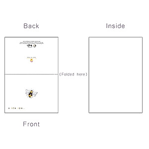 the lazy panda card company 20 Blank Cute All Occasion Bee Greeting Cards made from Recycled paper (Bee Note Cards)