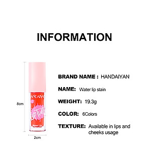 Easilydays Lip & Cheek Stain, 2 In 1 Blusher & Lip Water Tint Makeup, Matte Velvet Watery Tint Lip Gloss, Waterproof Long Lasting Lip Stains, Vivid Color Lip Stain Moisturizing Lightweight Lip Glaze for Women Pink Makeup (#01)