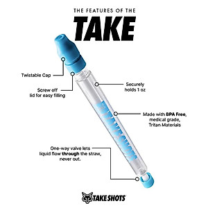 TakeShots Half Take V2 - Shot Holder & Straw for Drinks & Chasers - Experience Shots On The Go - 0.5oz (Ladies Night)