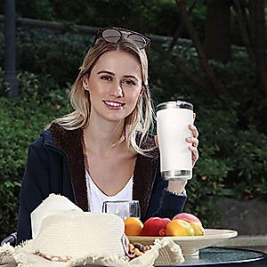 MEWAY 20oz Stainless Steel Tumblers 12 Pack Bulk, Vacuum Insulated Coffee Cup with Lid,Double Wall Powder Coated Travel Mug Gift,Thermal Cups Keep Drinks Cold & Hot(White,Set of 12)