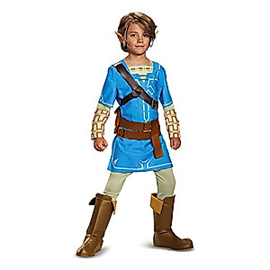 Link Breath Of The Wild Deluxe Costume, Blue, Large (10-12)