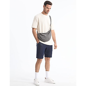 Small Sling Crossbody Bag for Women Men Trendy, Mini Crescent Bag with Adjustable Strap, 2 Zippers Lightweight Nylon Bag