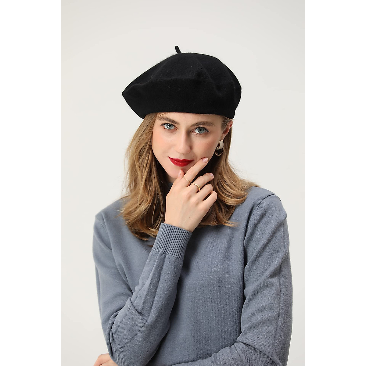 BEYLRZID French Beret-Classic Wool Beret Solid Color Womens Beret Cap Hat