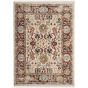 SAFAVIEH Sutton Collection 9' x 13' Ivory / Brick SUT405L Oriental Distressed Area Rug