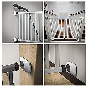 ICERO - Baby Gate Wall Protector - Protect Walls & Doorways from Pet & Dog Gates - for Child Pressure Mounted Stair Safety Gate- 4 Pack, White
