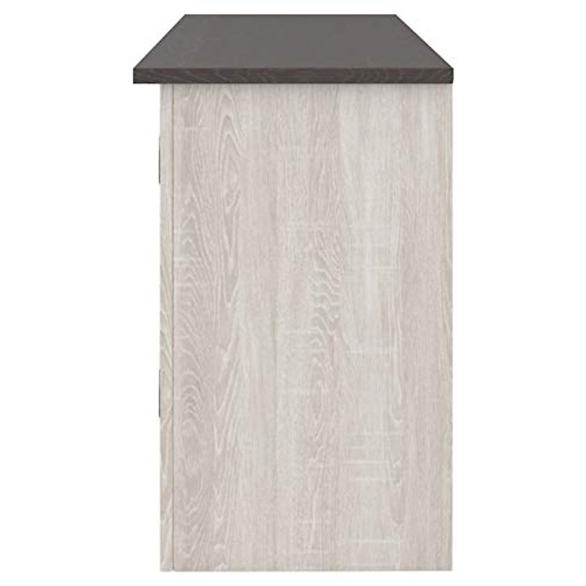 Signature Design by Ashley Dorrinson Farmhouse TV Stand with Fireplace Option, Fits TVs up to 58", Whitewash