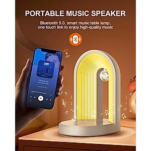 UMUTOO 3 in 1 Charger Station with Wireless Phone Charger, LED Night Light, Bluetooth Speaker,Portable Dimmable Music Speaker Charger Touch Lamp. Birthday Present for Women,Men, Mom, Dad. (White)